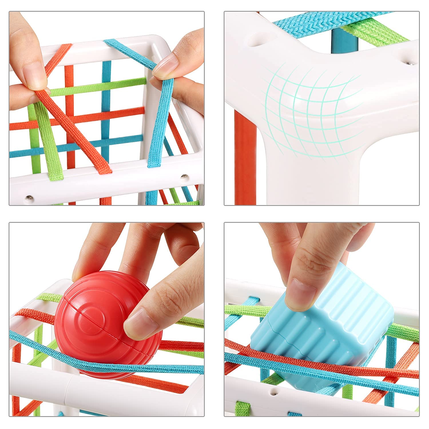 Tiyol Shape Sorter One Year Old Toys, Developmental Montessori Learning, Storage Cube Bin & 6 Sensory Shape Blocks, Fine Motor Skills, Birthday Gifts Toddler Boy Girl Age 1 2 3 (+6 Ocean Balls)