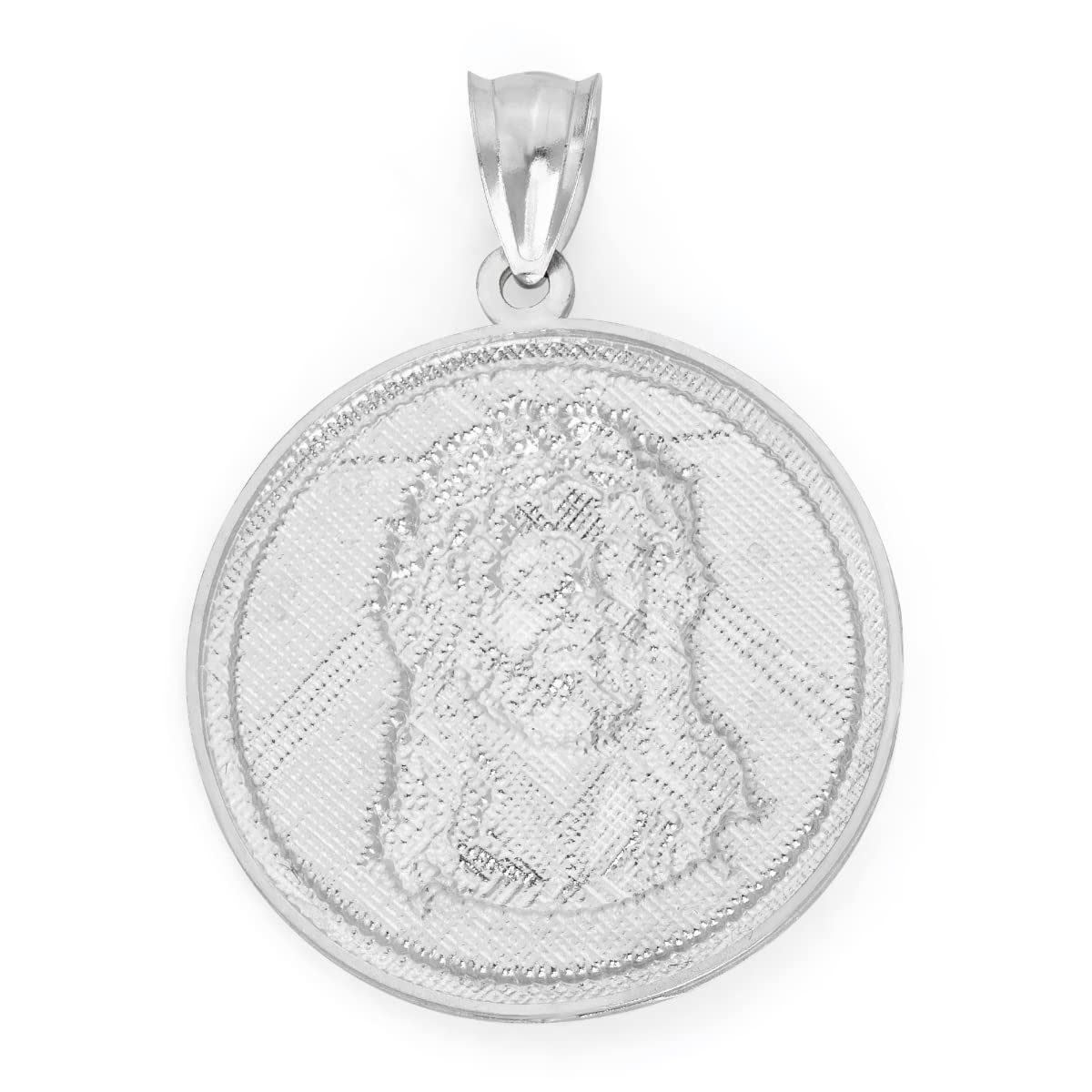 925 Sterling Silver Jesus Pendant Medallion, Diamond Cut Hip Hop Jewelry for Him