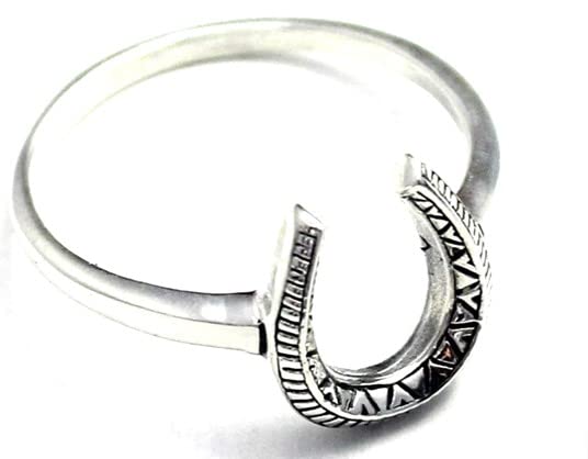 925 Sterling Silver Horseshoe band Ring COSUMOSU (8)