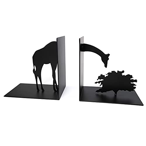 Customoffi Decorative Metal Bookends - Best for Home, Office, Room, Cafe, Book Shop, Library - 2 Pieces/Set for Book Collectors Or Enthusiast Giraffe
