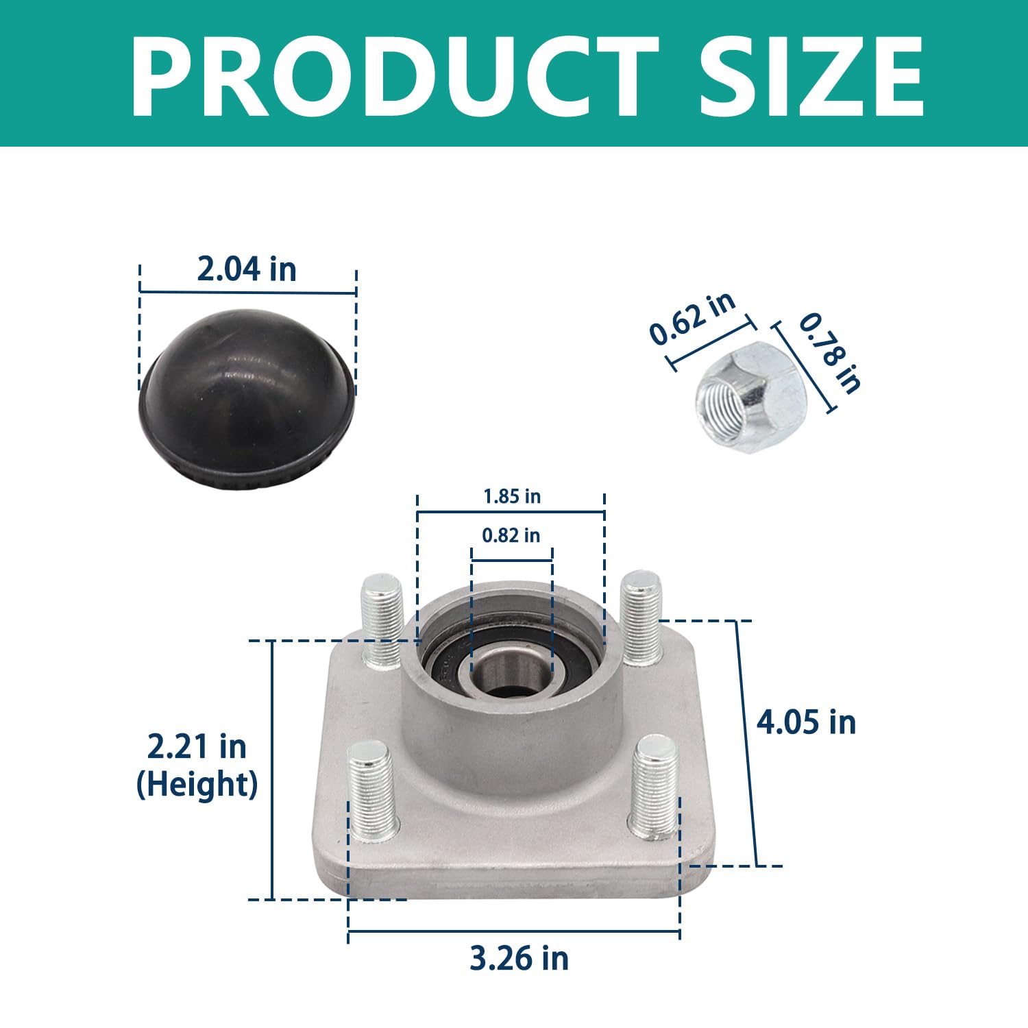 Drive-up Golf Cart Front Wheel Hub for Yamaha G2/G8/G9/G14/G16/G19/G22/G29 Drive Models, OEM JG5-WF511-10-00 JG5-WF511-00