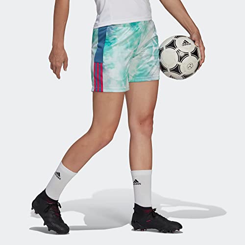 adidas Women's Tiro Shorts, Altered Blue/Mint Rush/White, X-Large