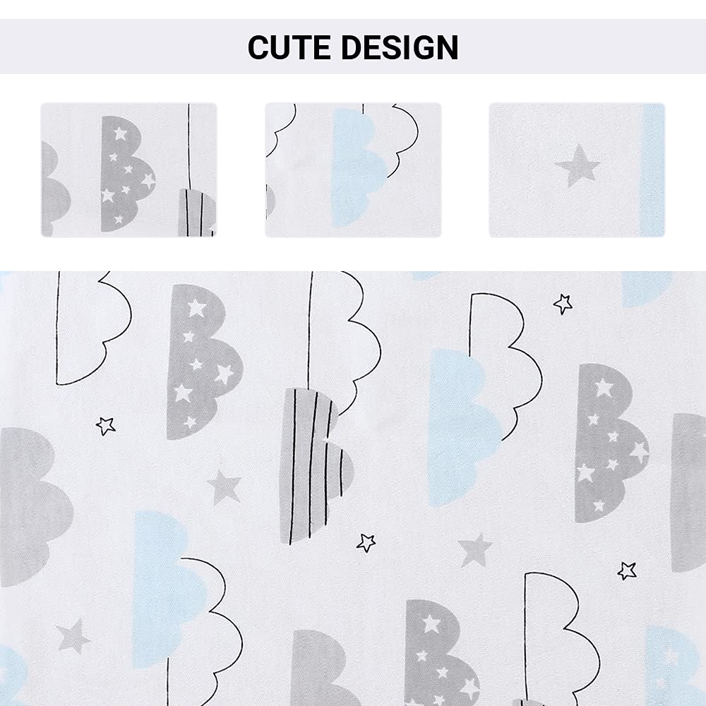 Cute Baby Security Tag Blanket withTeether,Soft,Soothing, Comfortable,Dotted Backing Taggy Teething Blanket for Boys and Girls. (Clouds)