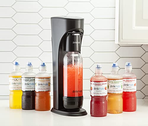 Drinkmate OmniFizz Sparkling Water and Soda Maker, Carbonates Any Drink, ULTIMATE BUNDLE With CO2 and BPA Free Bottles (Matte Black)