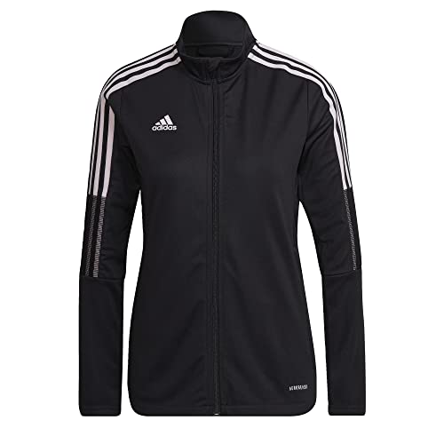adidas Women's Size Tiro 21 Track Jacket, Black/Clear Pink, Medium/Tall