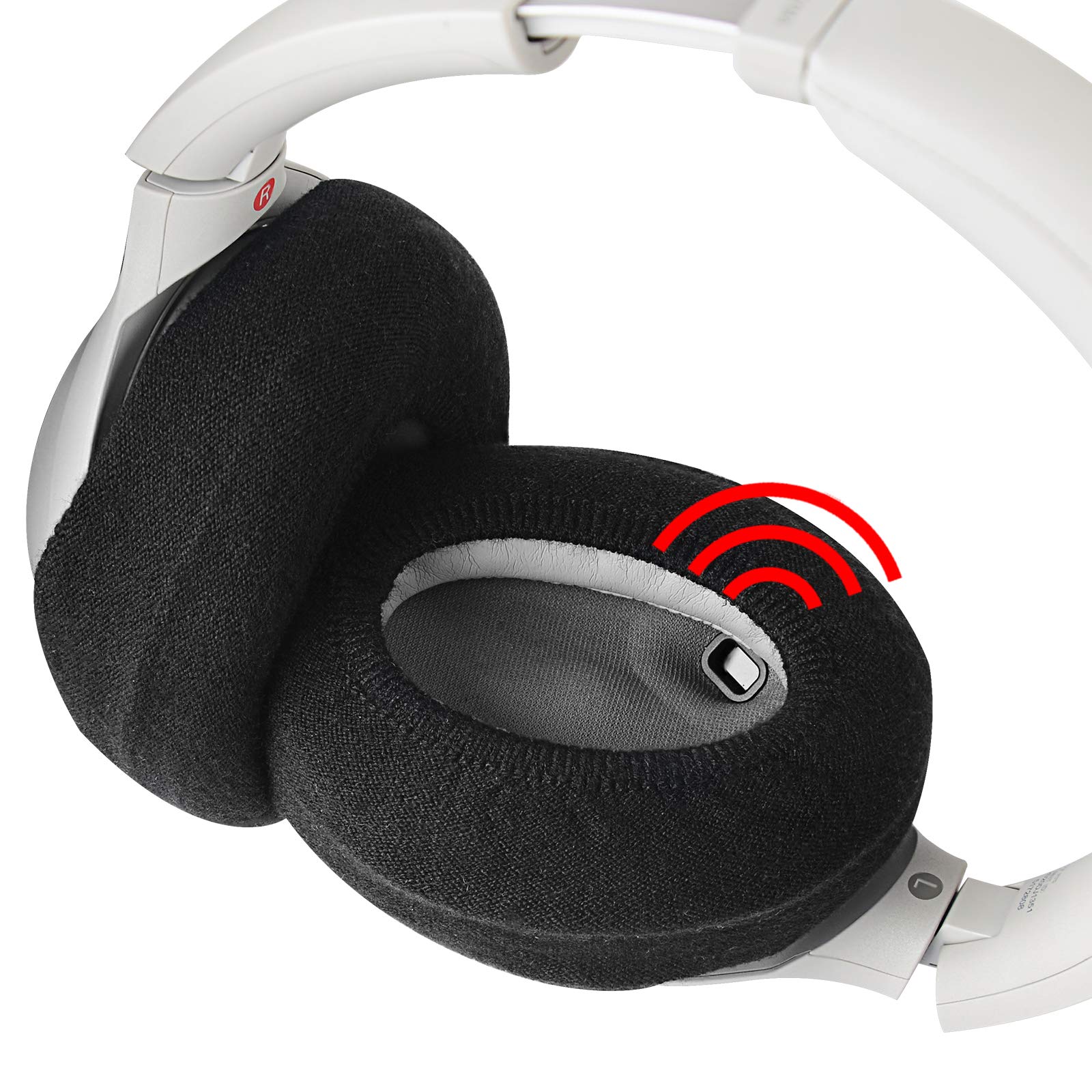 Geekria 2 Pairs Knit Headphones Ear Covers, Washable & Stretchable Sanitary Earcup Protectors for Over-Ear Headset Ear Pads, Sweat Cover for Warm & Comfort (Size M/Black)