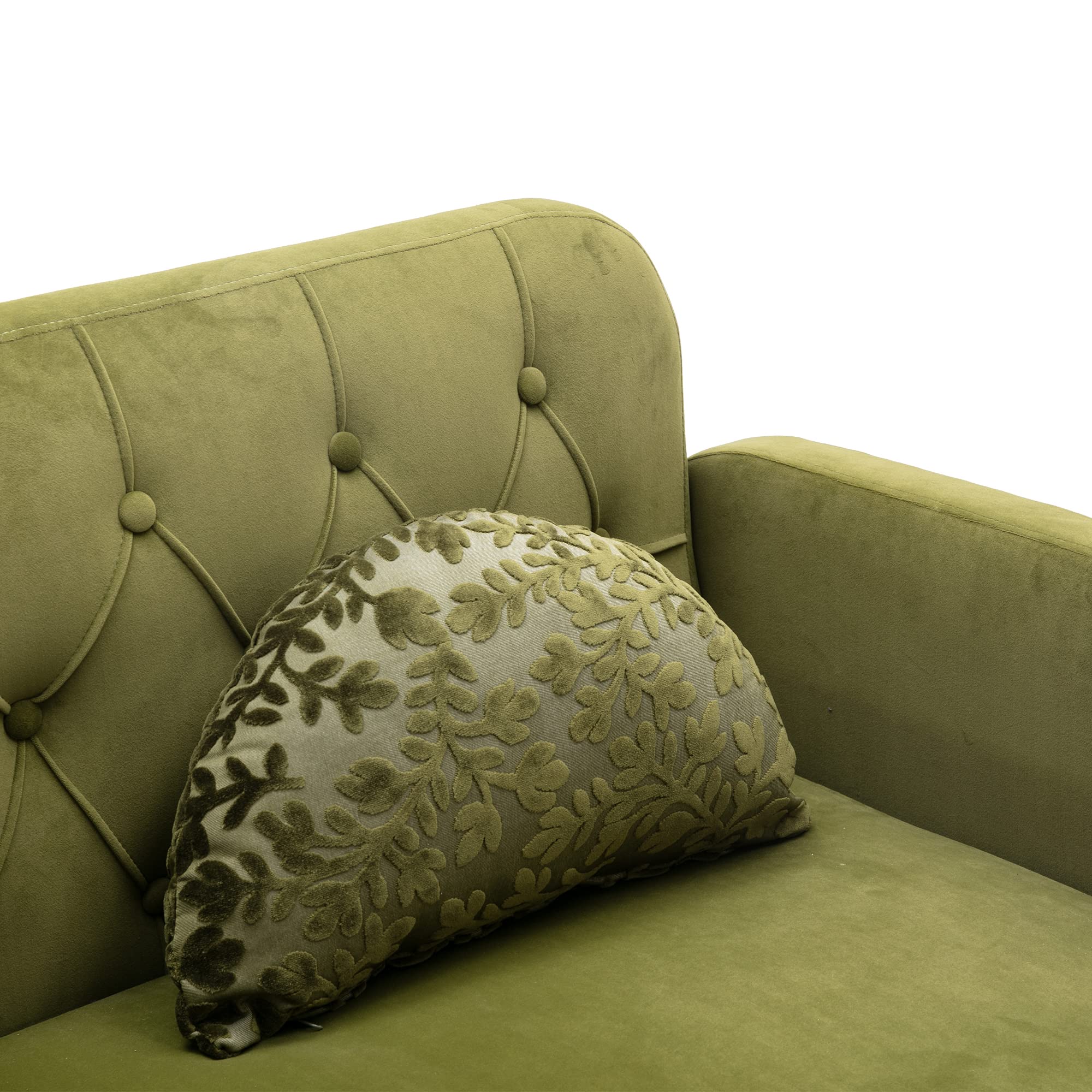 HomSof Velvet Sofa Chair, Small Couch for Bedroom, Red Loveseat Sofa with Metal feet, 2 Pillows Included