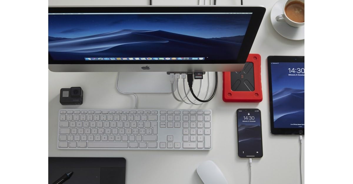 lmp USB-C Attach Hub Silver – USB-C Hub 7 Ports for iMac