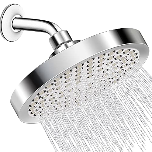BANSA ROSE Shower Head, High Pressure Shower Heads Chrome Plated Exterior with Adjustable Ball Joint Rain Shower Head for Bathroom Luxury Shower-6 Inch(2.5 GPM)