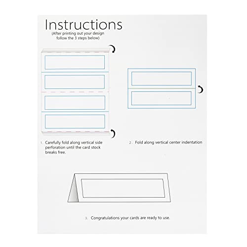 Sustainable Greetings Tent Table Place Cards (120 Count) Printer Friendly, 2.5 x 8.5 Inches