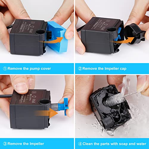Carcent SP-400LV Cat Water Fountain Pump, Cat Fountain USB Replacement Pump with Adapter Compatible with Drinkwell Ceramic, Butterfly, Seaside, Stainless Steel, 360 Plastic Pet Water Fountain