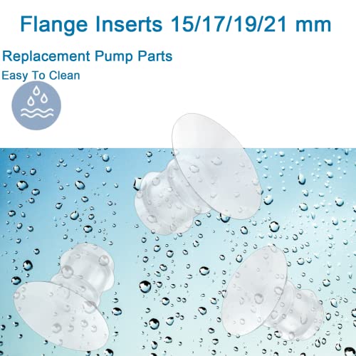 Flange Inserts 13/15/17/19/21mm Suitable for Medela,Spectra 24mm Shields/Flanges,Willow Cups.Compatible with S9/S10/S12 Wearable Breast Pump,Reduce Tunnel Down to Correct Size,5PCS