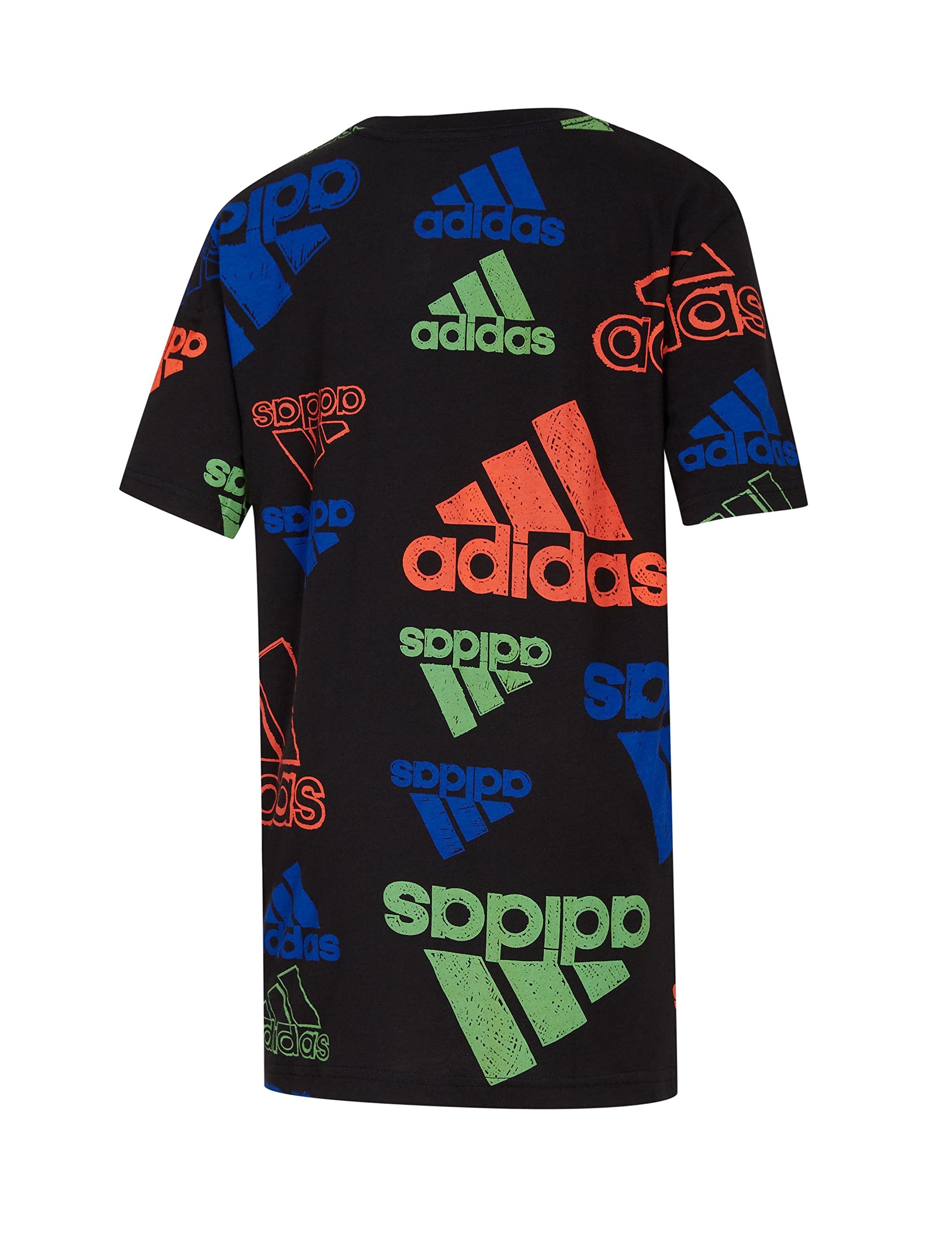 adidas Boys' Brand Love Sketch T-Shirt (X-Large, Black/Multi)