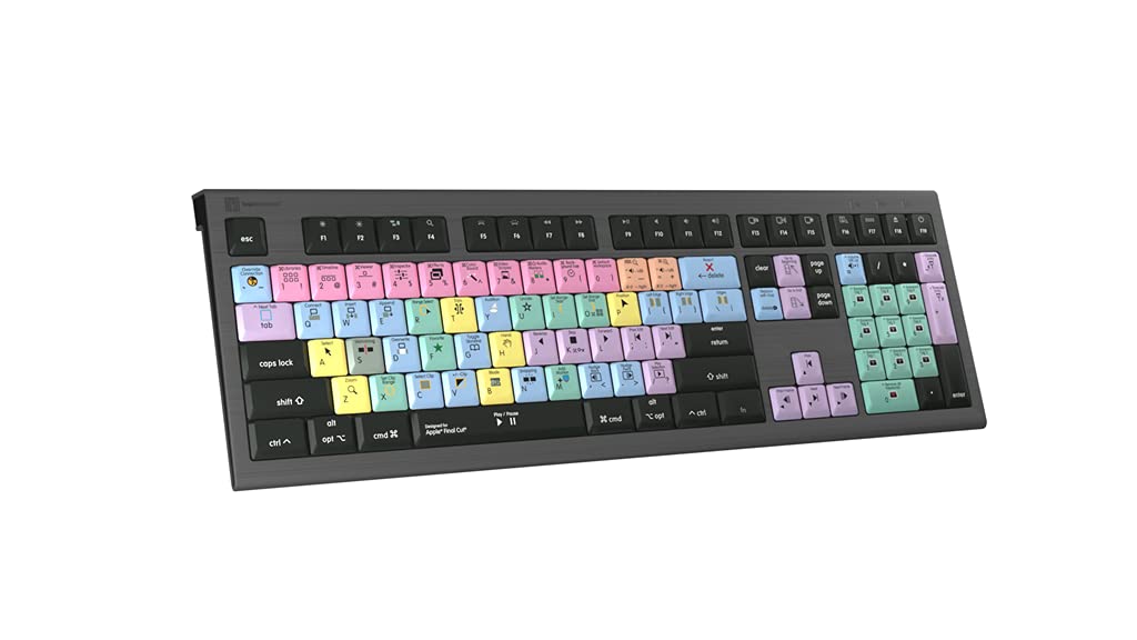 LogicKeyboard Mac Wired Backlit Keyboard Compatible with Final Cut Pro X- Astra Series- Part Number: LKBU-FCPX10-AMBH-US