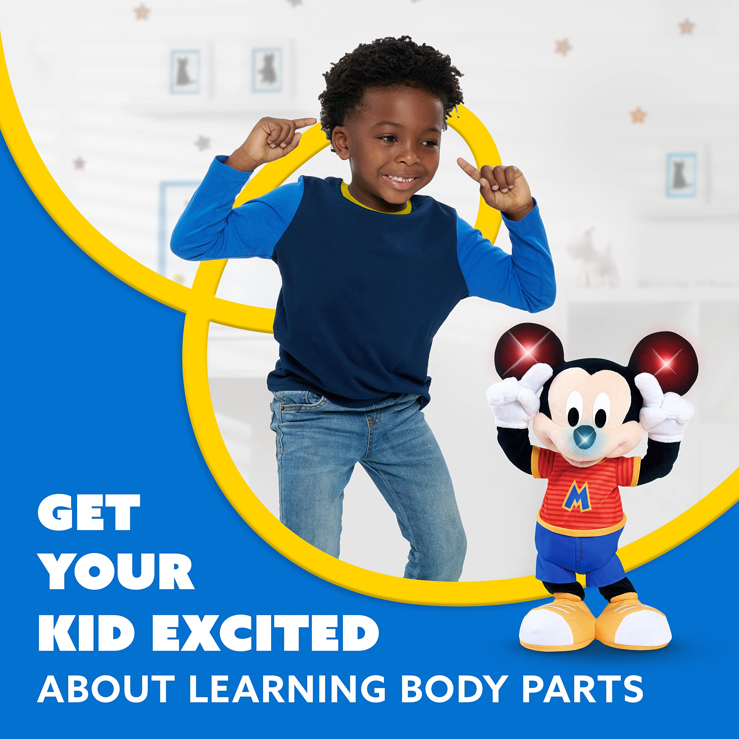 Disney Junior Mickey Mouse Head to Toes Plush with Motion, Sounds, Phrases, Officially Licensed Kids Toys for Ages 3 Up by Just Play
