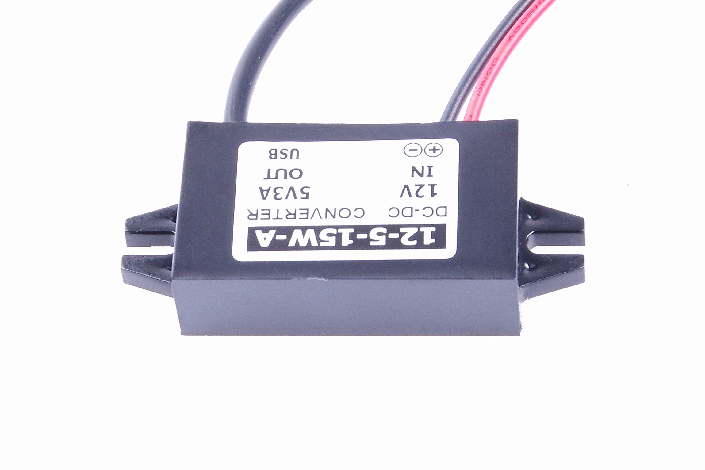 KNACRO DC-DC 12V to 5V 3A Step-Down Power Supply Module Car Power Converter Module A Type USB Female Output Port Over-Temperature Over-Current Short Circuit Protection