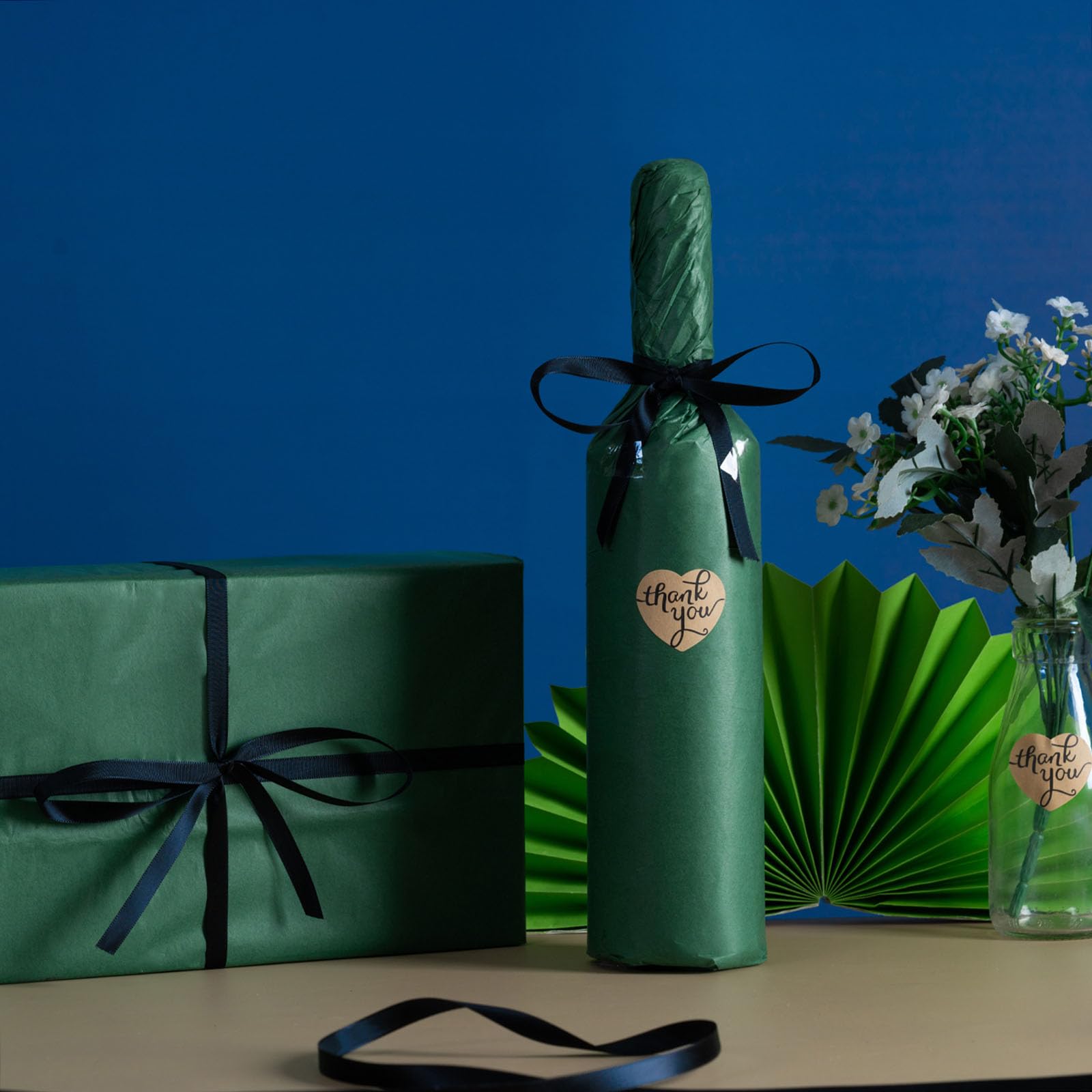 Dark Green Tissue Paper, 20 x 28 Inch Tissue Paper Bulk for Gift Bags Wrapping Paper, Gift Wrap Tissue for Wedding, St. Patrick's Day, Jungle Theme Birthday (10 Sheets)