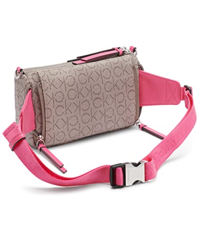 Calvin Klein Jana Novelty Convertible Crossbody & Belt Bag, Almond/Taupe/Pink Flambe