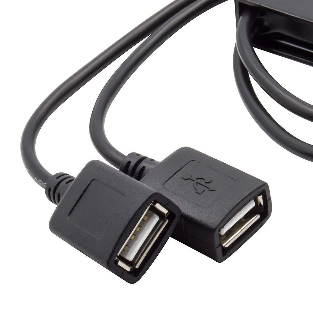 SSLHONG Waterproof DC Converter 12V 24V to 5V 3A/15W Dual USB Power Adapter 12V to 5V Step Down Voltage Regulator Charge for Samsung Galaxy, iPad iPhone 6S 7 7S/8 Plus etc
