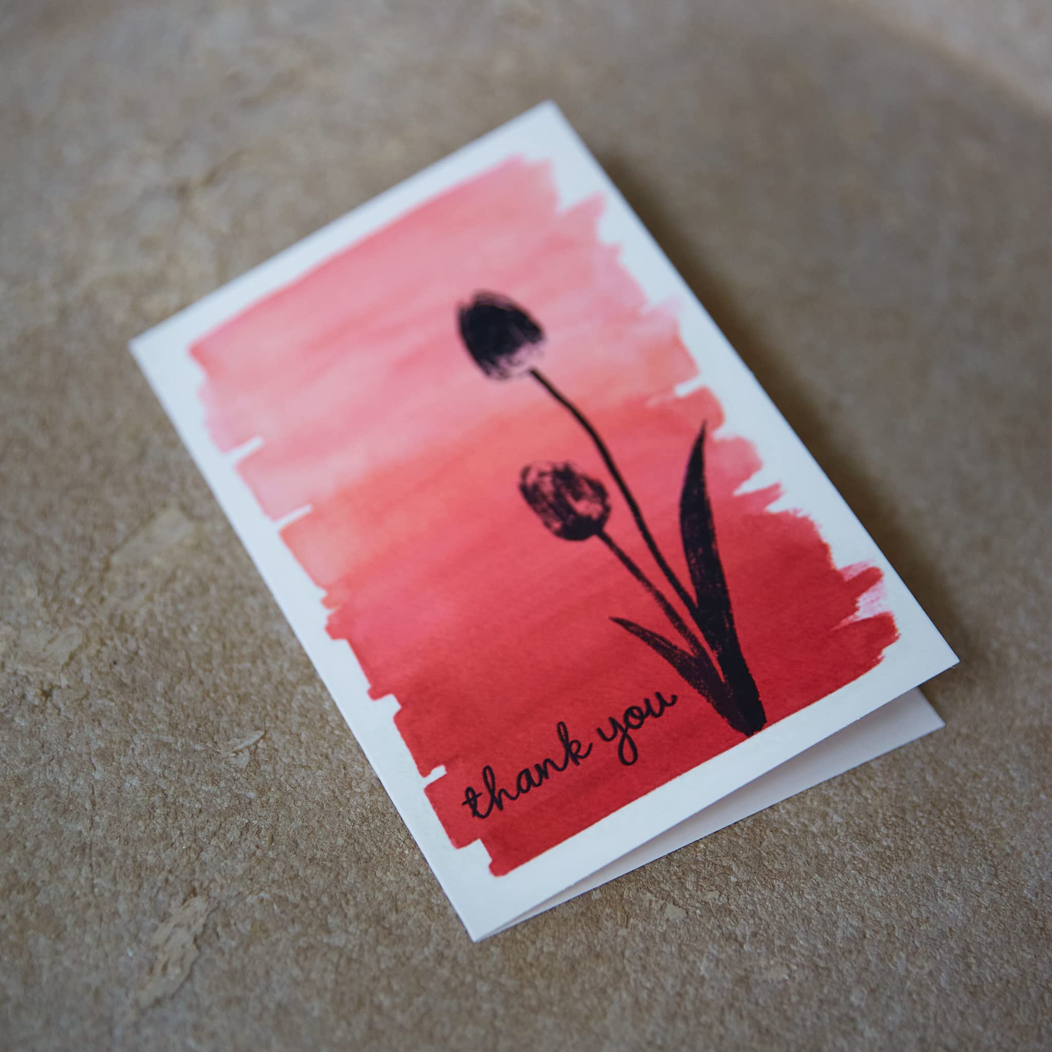 Festive Spice Flower Thank You Cards - Watercolor Designs - 48 Cards with Envelopes - Dandelion, Rose, Lavender, Forget Me Nots