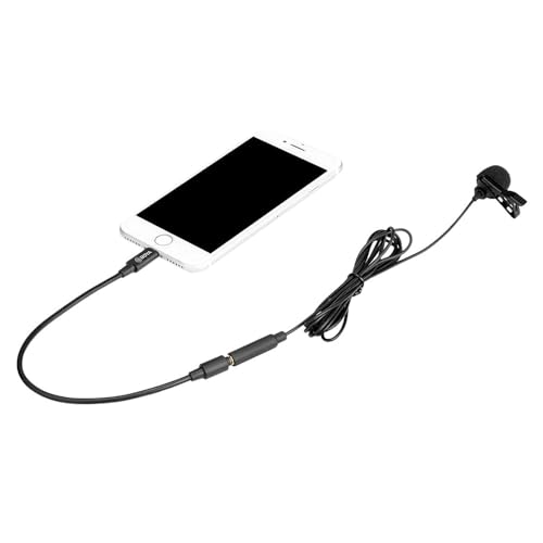 BOYA Lavalier Lightning Microphone for iOS iPhone 11 Vlog, 20 ft/6m by-M2 Lapel Universal Mic with Lightning Plug Adapter for iPhone 11 10 X 8 7 MAC YouTube Video Facebook Live