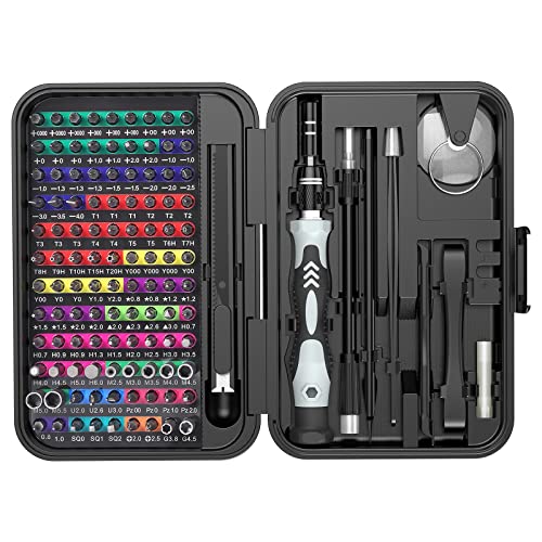 AMIR Precision Screwdriver Set, 132 in 1 Magnetic Screwdriver Set Kit, Electronics Repair Screwdrivers Tool Kit with 108 Magnetic Drill Bits for Repair Phone, Switch, Computer, etc