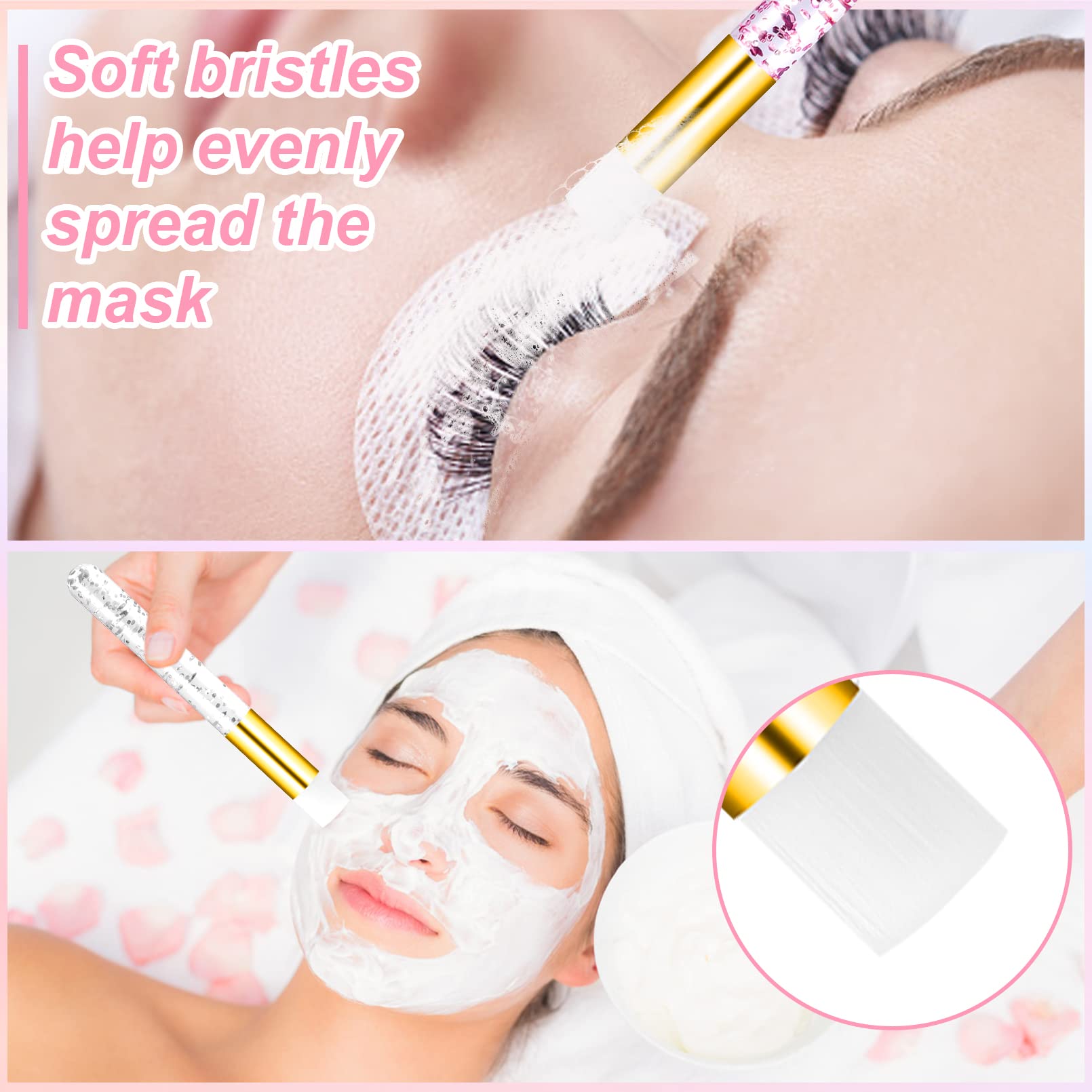 60 Pcs Lash Shampoo Brushes Set,Eyelash Aftercare Bags,Cosmetic Lash Bags for Clients,Lash Brushes for Cleansing,Nose Pore Deep Cleaning Brush,Eyelash Brushes for Eyelash Extensions (Glitter Style)