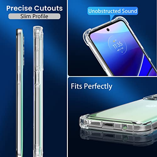 Cresee Moto G Stylus 5G 2022 Case, Crystal Clear Reinforced Corner Bumper, Slim Shockproof TPU Cover