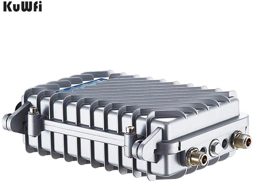 KuWFi Outdoor WiFi Access Point, High Performance 2.4G 300Mbps Waterproof Outdoor Base Station with 2 Antennas Support Wireless AP/WiFi Repeater