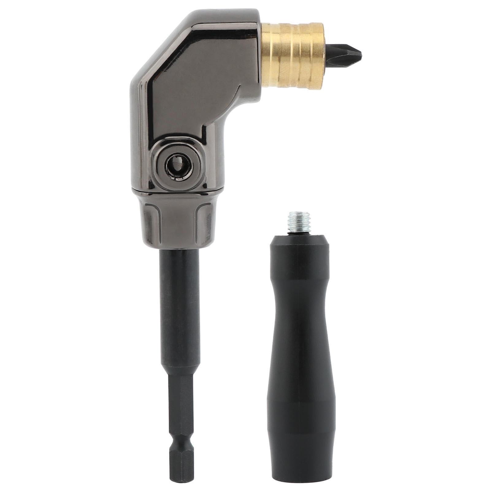 Durable Right Angle Drill Attachment, Detachable 90 Degree Screwdriver Right Angle Drill Attachment DIY Socket Adapter For Use with Cordless Drill and Impact Driver
