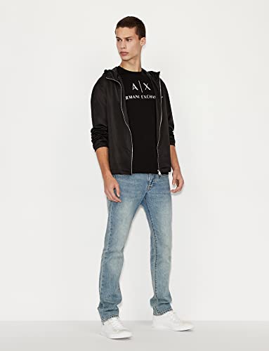 A|X ARMANI EXCHANGE mens Classic Crew Logo Tee T Shirt, Black, X-Large US