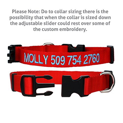 GoTags Personalized Dog Collar, Custom Embroidered Pet ID Dog Collar with Pet Name and Phone Number, Adjustable with Quick Release Snap Buckle