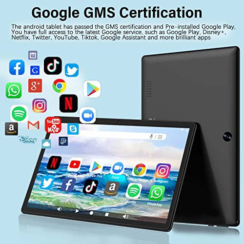 Android Tablet 10 inch, Android 11.0 Tablet, 2GB RAM 64GB ROM, 1TB Expand Android Tablet with Dual Camera, WiFi, Bluetooth, 8000mAh, HD Touch Screen, Google GMS Certifiedā¦