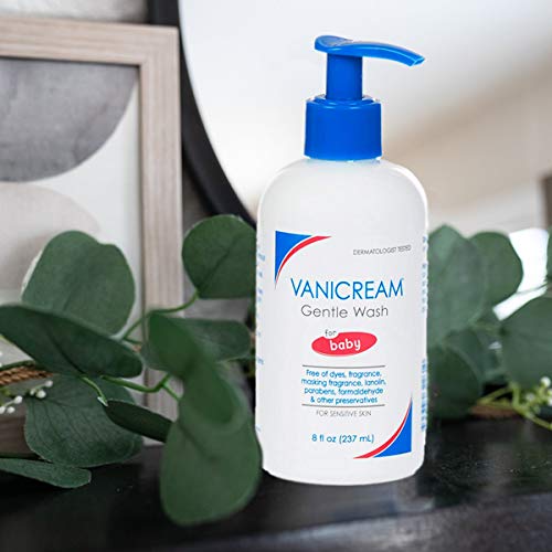 Vanicream Gentle Wash with Pump for Baby -Ideal for Normal to Sensitive/Dry Skin, Gluten and Sulfate Free, Dermatologist Tested, Transparent, Unscented, 8 Fl Oz