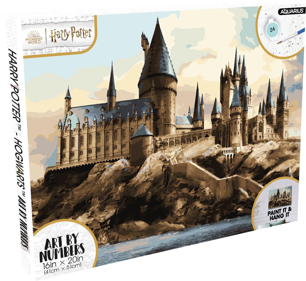 AQUARIUS Harry Potter Hogwarts Art by Numbers - 16 x 20 inches Harry Potter Themed Paint by Number for Adults & Kids - DIY Color by Number Paint Kit for Beginner - Officially Licensed