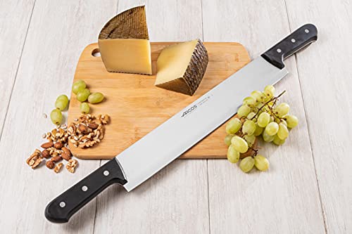 ARCOS Cheese Knife 16 Inch Nitrum Stainless Steel and 400 mm blade. 1150 gr. Ergonomic Polyoxymethylene POM Handle. Series Universal. Color Black