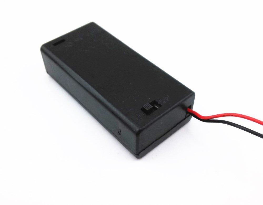 Honbay 10pcs 2AA Battery Holder Storage Case with Wires and On/Off Switch