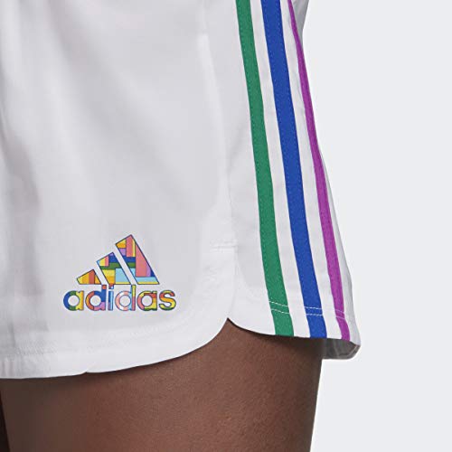 adidas womens Pride Pacer Shorts White Medium