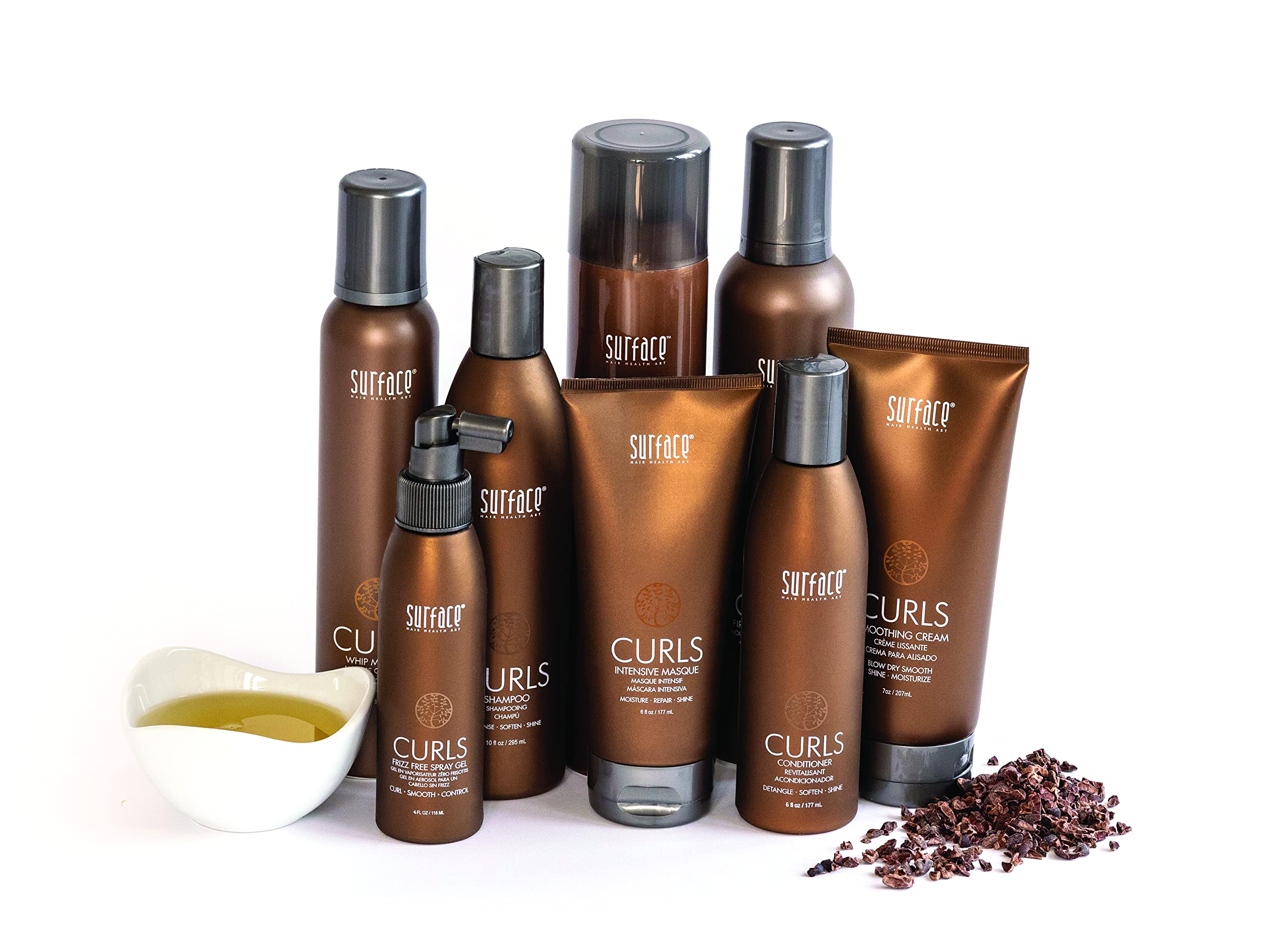 Surface Curls Smoothing Cream - Natural Cruelty-Free Moisture, Shine and Softness, 7 oz.