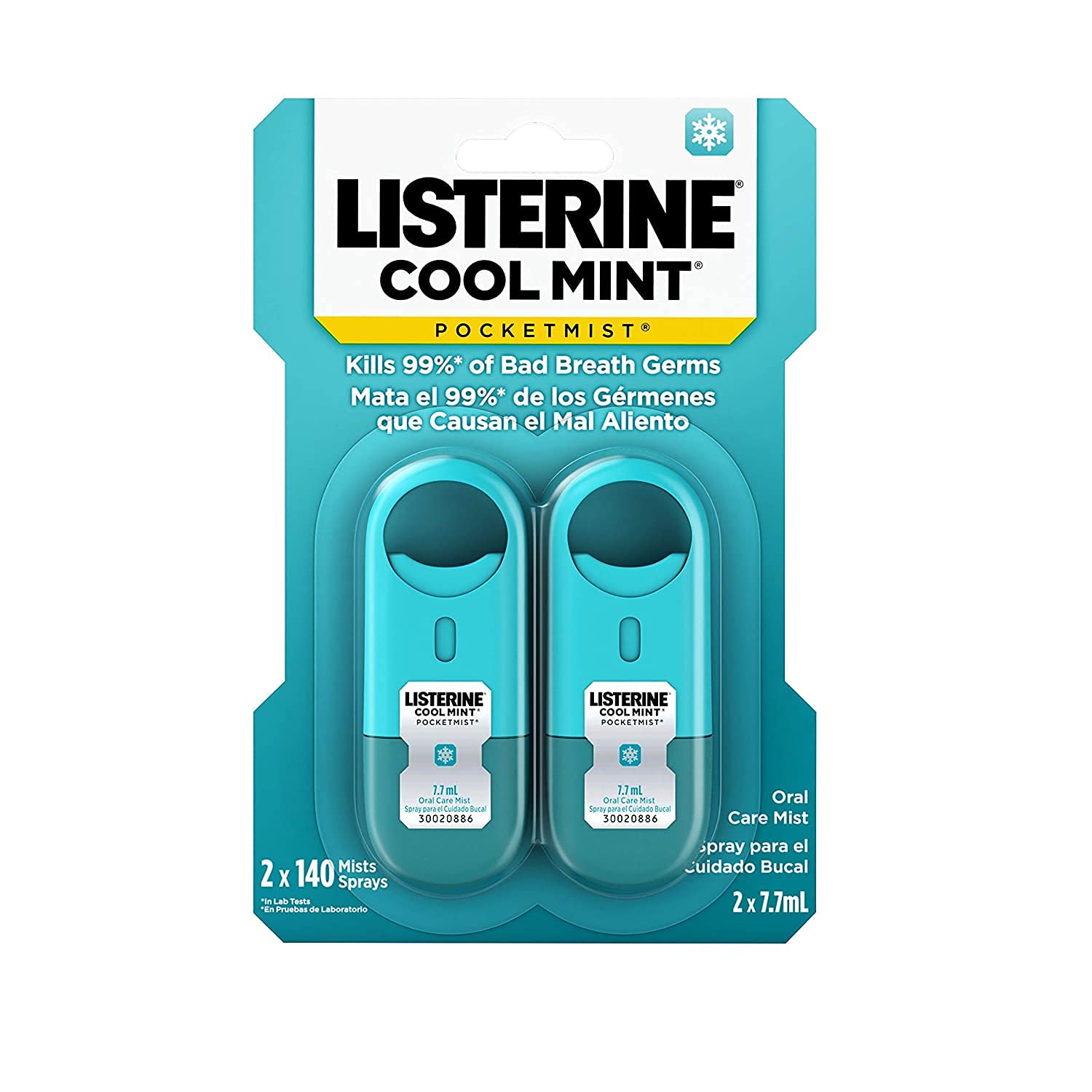 Listerine Pocketmist Cool Mint Oral Care Mist to Get Rid Of Bad Breath, 2 Pack ( Pack of 12)