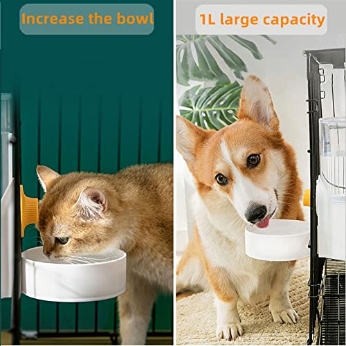 Aquarius CiCi Dog Cage Automatic Feeder Set, Food & Water Dispenser Hanging Bowls for Cage Crate Kennel (Green)