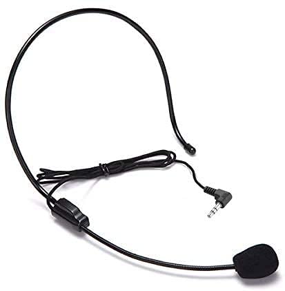 Akingdleo Over Ear 3.5mm Hands Free Cardioid Wired Audio Boom Condenser Classroom Mic Headset Microphone mic for UHF-938 ATG-100T Tour Guide System Voice Amplifier Conference PC Laptop Tablet