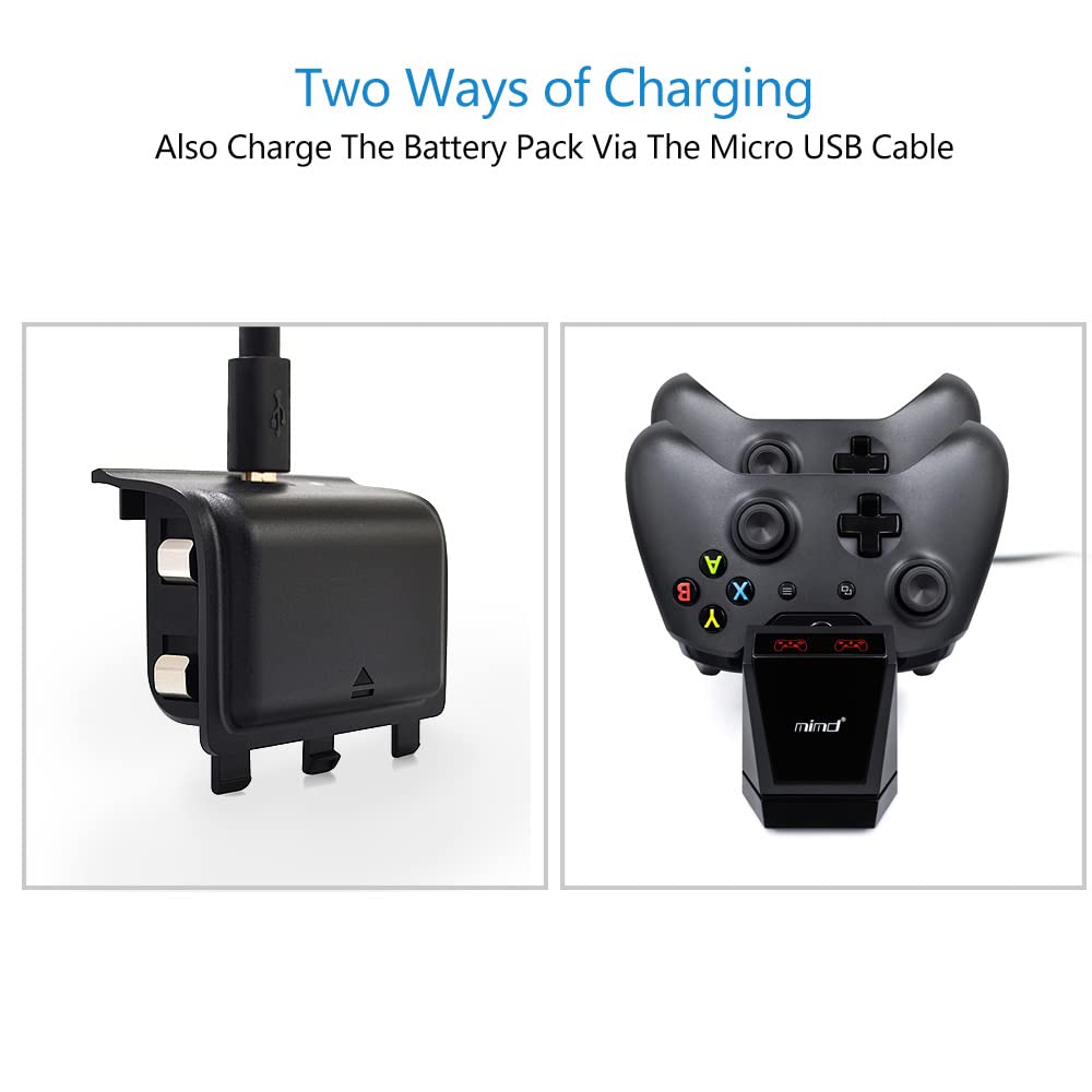 axGear Xbox One Controller Charger Dual Charging Station Compatible with Xbox One