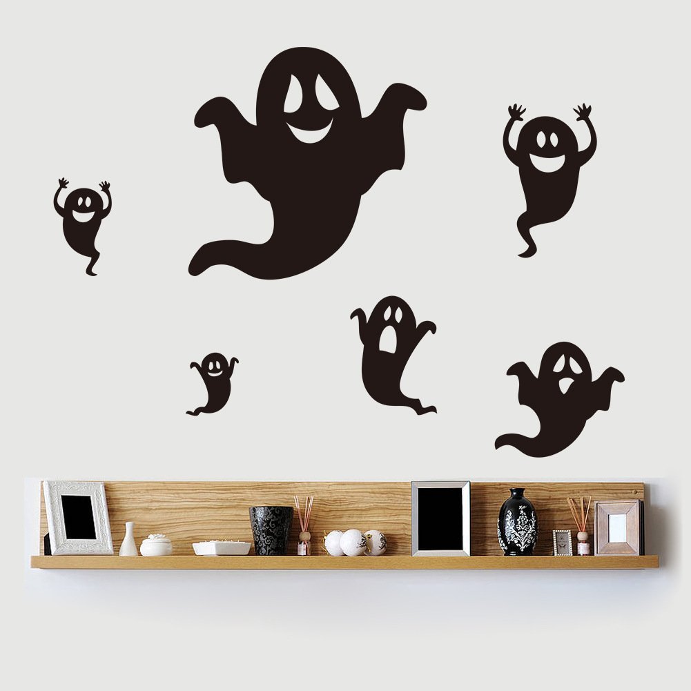 DNVEN Halloween Happy Little Ghosts Funny Monsters Scream Wall Decals Window Stickers Halloween Decorations for Kids Rooms Nursery Party 27 inches x 33 inches