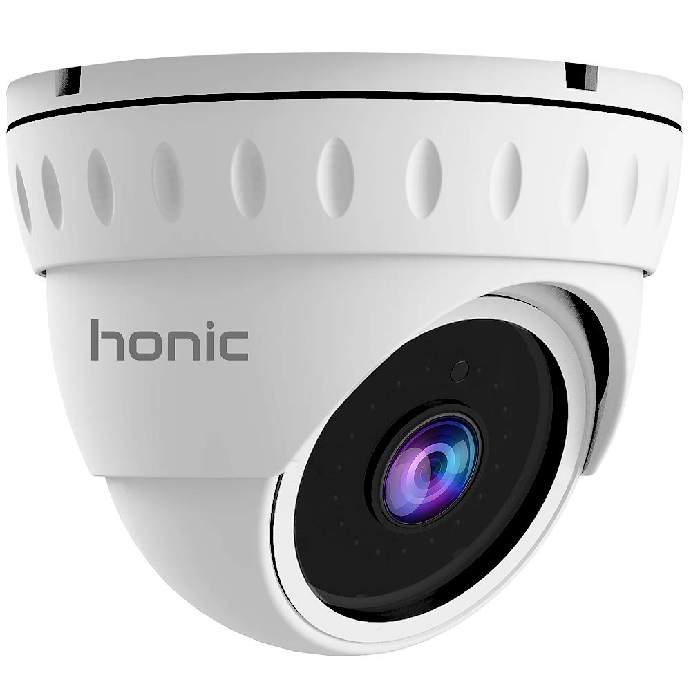 honic Clear Night Vision 2MP 90° Wide Angle (AHD TVI CVI 960H) Indoor Outdoor Dome CCTV Camera, 1080P Security IR Analog Camera, Waterproof Eyeball Cam for Surveillance