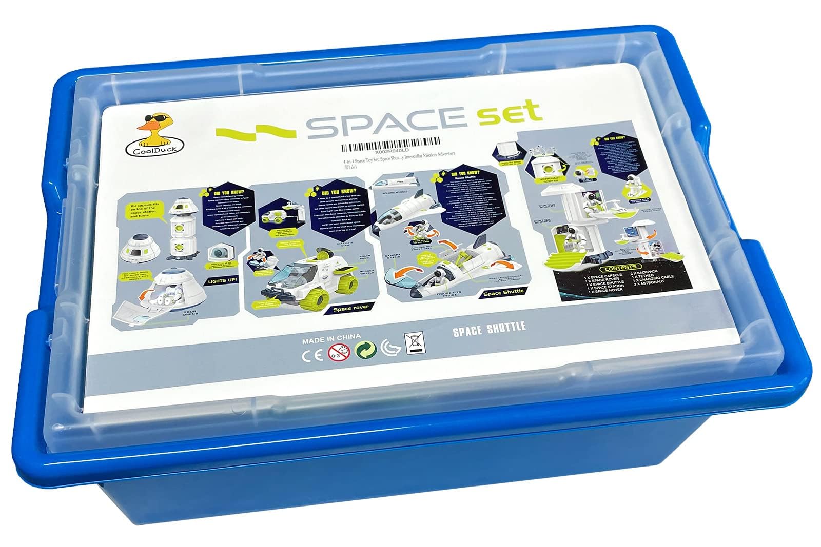 COOLDUCK Space Toy Set for Boys Girls, Kids' Play Spaceships, Space Shuttle, Space Capsule, Space Rover, Space Station, Astronauts Figure, Rocket Toys for Any Interstellar Mission Adventure