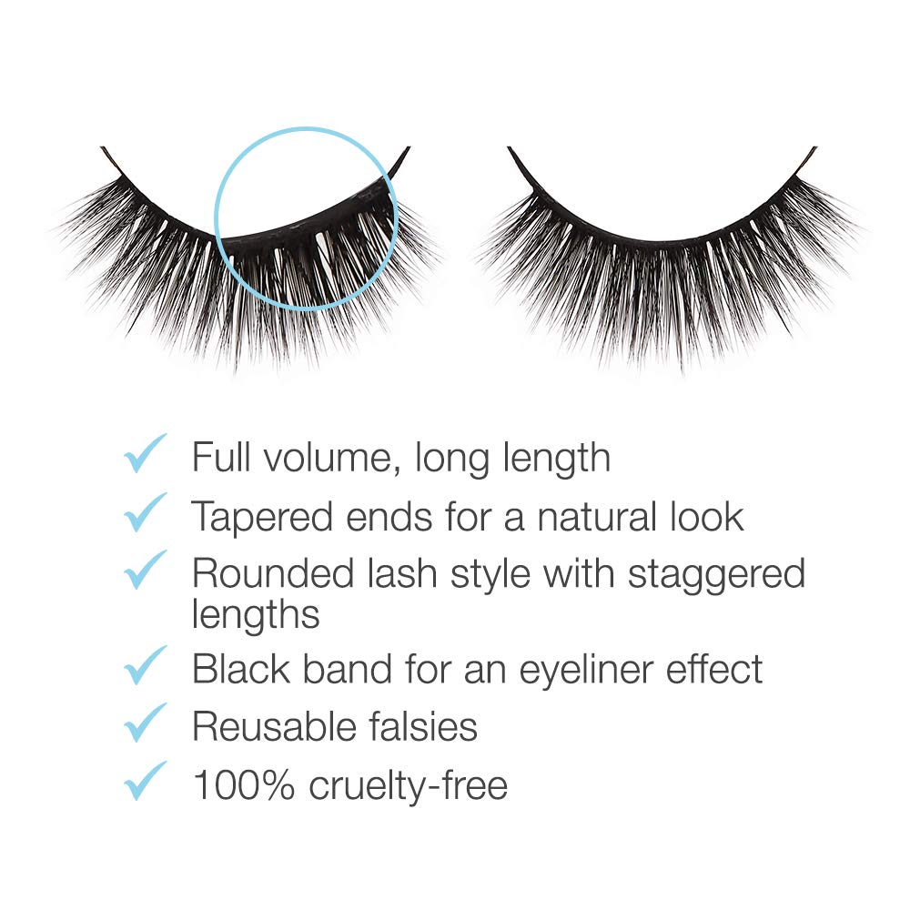 Ardell Aqua False Strip Lashes 345, Water Activated Fake Lashes, Eye Makeup Enhancement, No Lash Glue Required, 4 Pack
