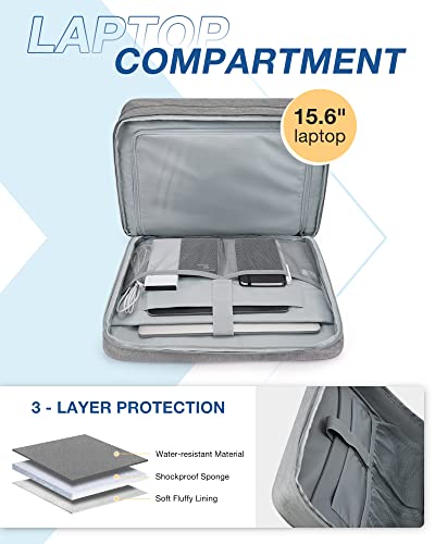 BAGSMART Duffle Bag Large Weekender Overnight Bag with Shoe Bag, can Hold 15.6 inch Laptop, Carry-on Bag for Travel, Gym, Work, 27L (Light Grey)