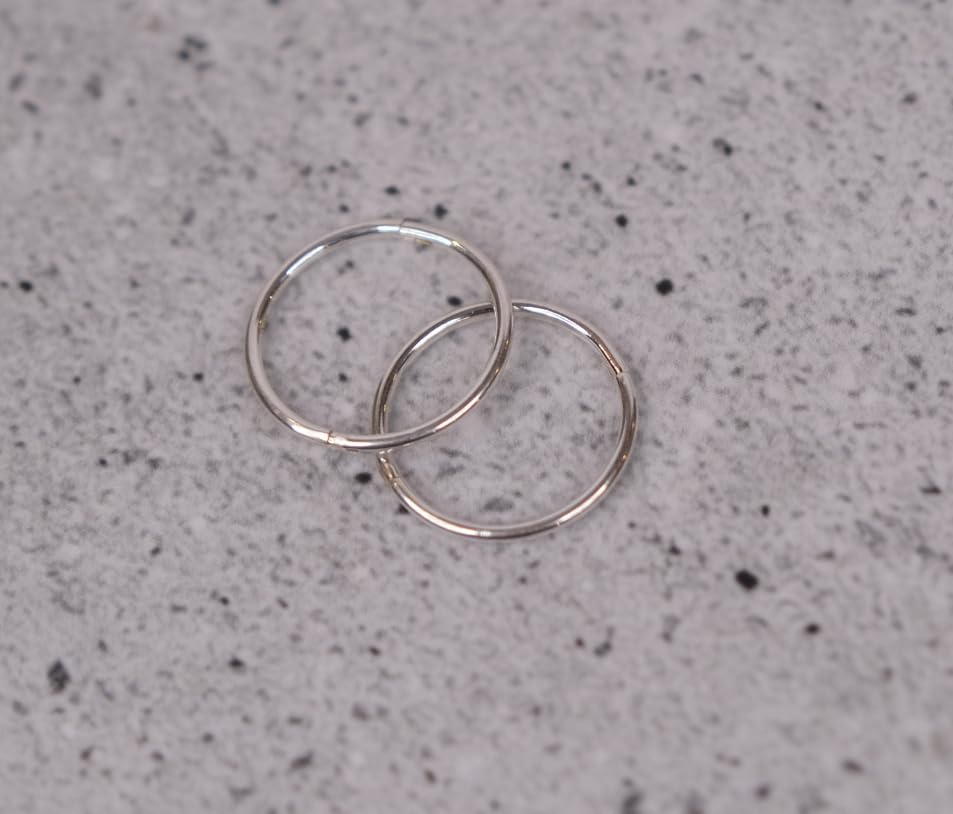925 Sterling Silver Seamless Sleeper Hoop Earrings Small Thin Handcrafted 8mm 10mm 12mm 14mm For Women Men