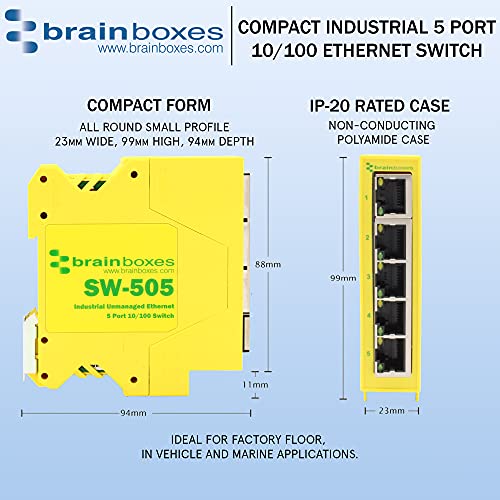 Brainboxes Ethernet Switch 5 Port SW-505